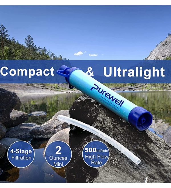 Purewell K8625 Water Filter Straw - Personal Outdoor Water Purification ...