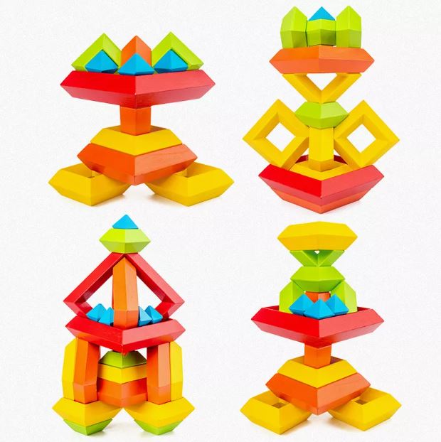 Wooden toy blocks | Stacker Nesting Puzzle Blocks | Educational Toys ...