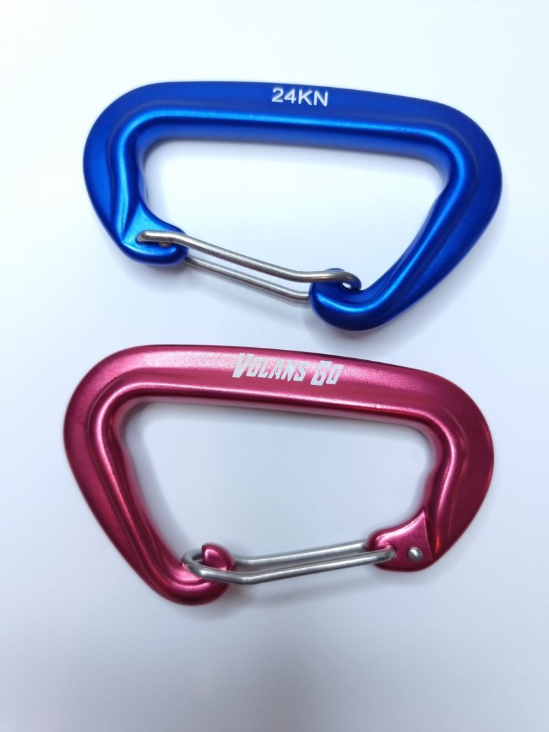 24kN Carabiner | D-Type Wire gate carabiners | Blue or Red - VOLANS