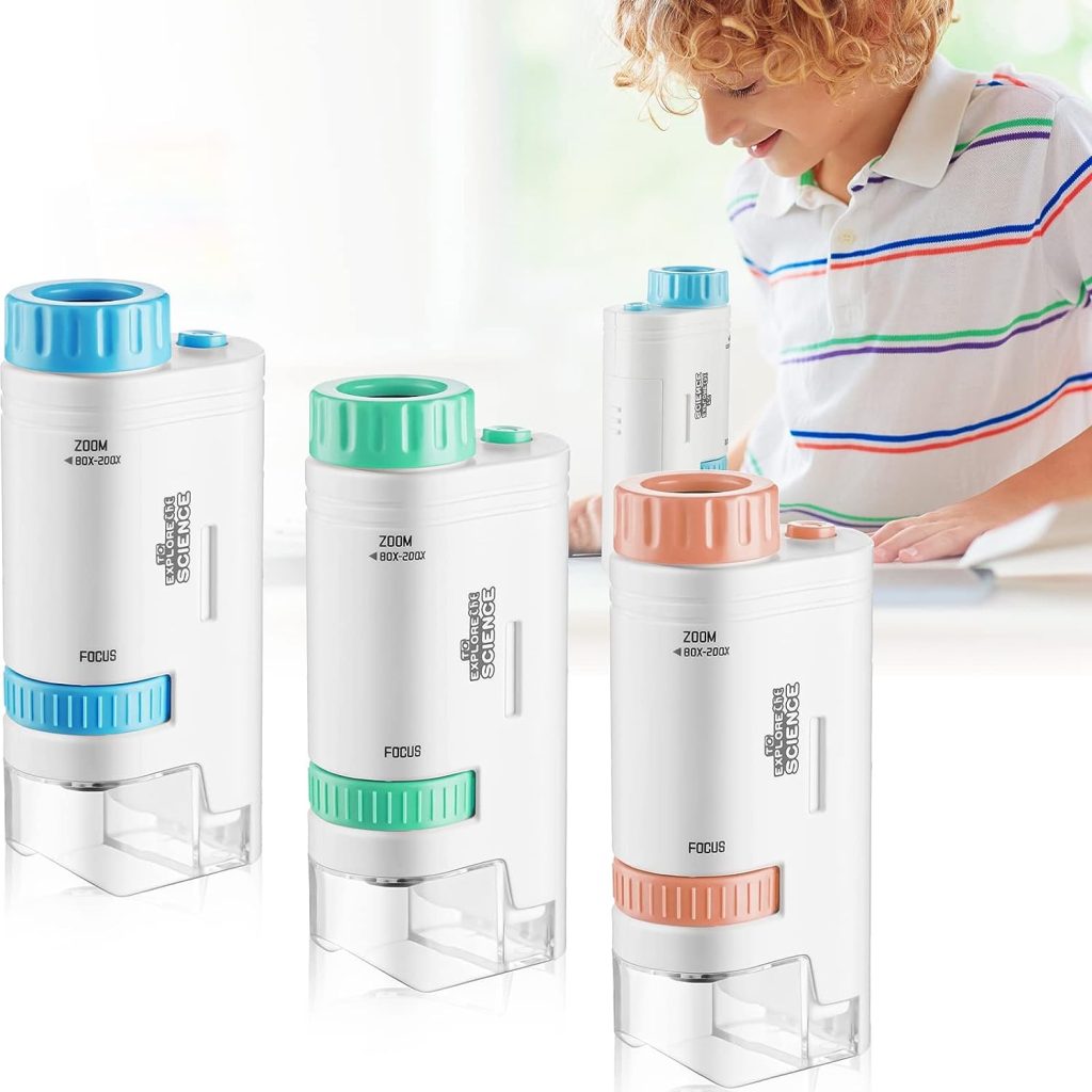 Kids Microscope Handheld & Portable - 200x | Beginner Microscope for ...