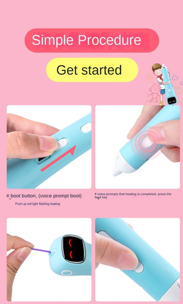 Volans PCL Low Temperature 3D Printing Pen – Rechargeable with 11 Rolls ...