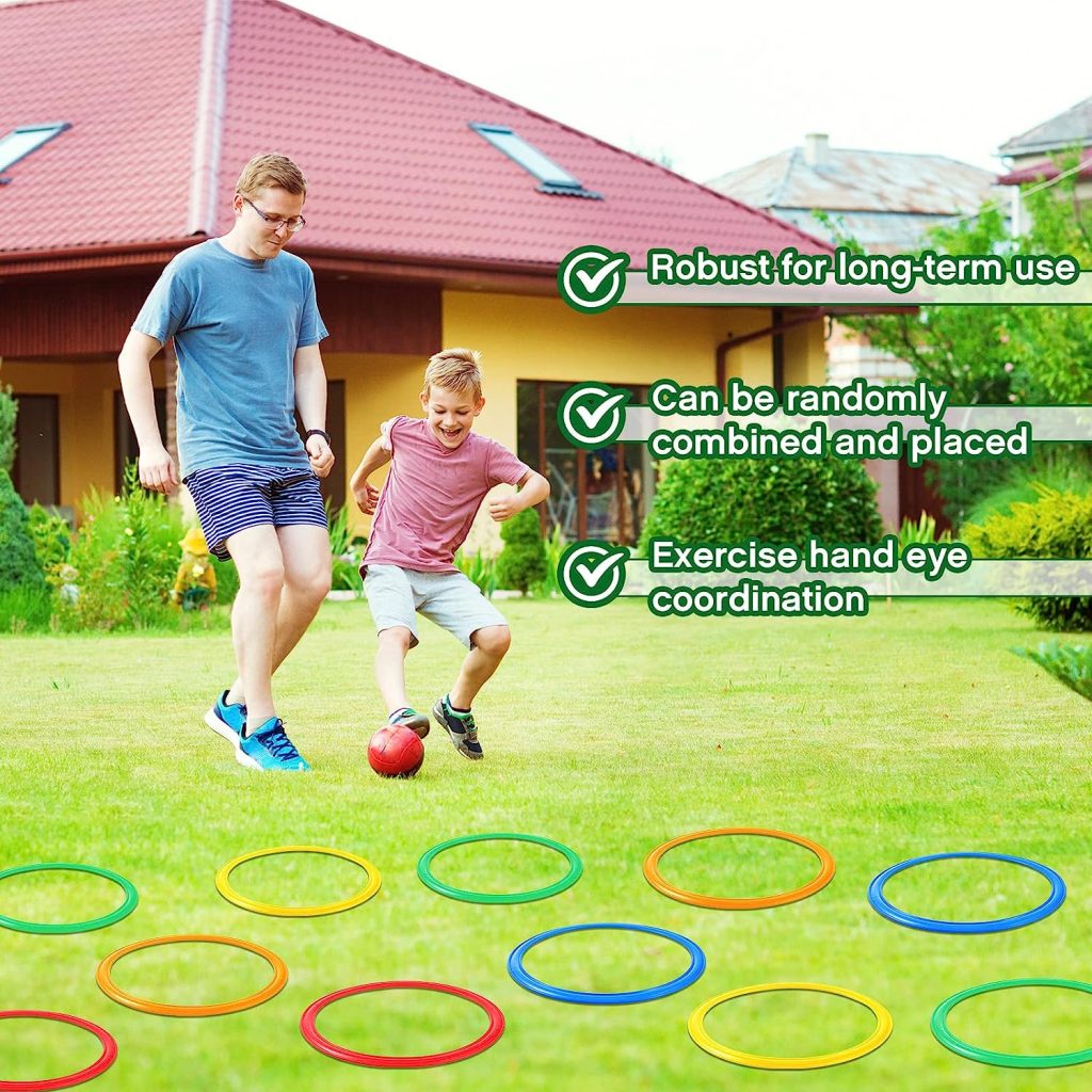 10-Pack Agility Rings for Sport - 30cm Rings in 4 Colours - VOLANS