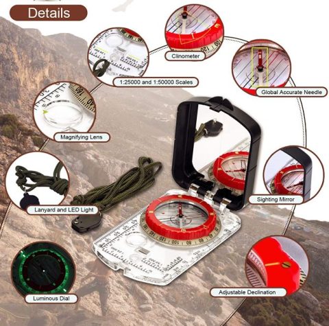 High-Performance Orienteering Compass with Map Compass Clinometers and ...