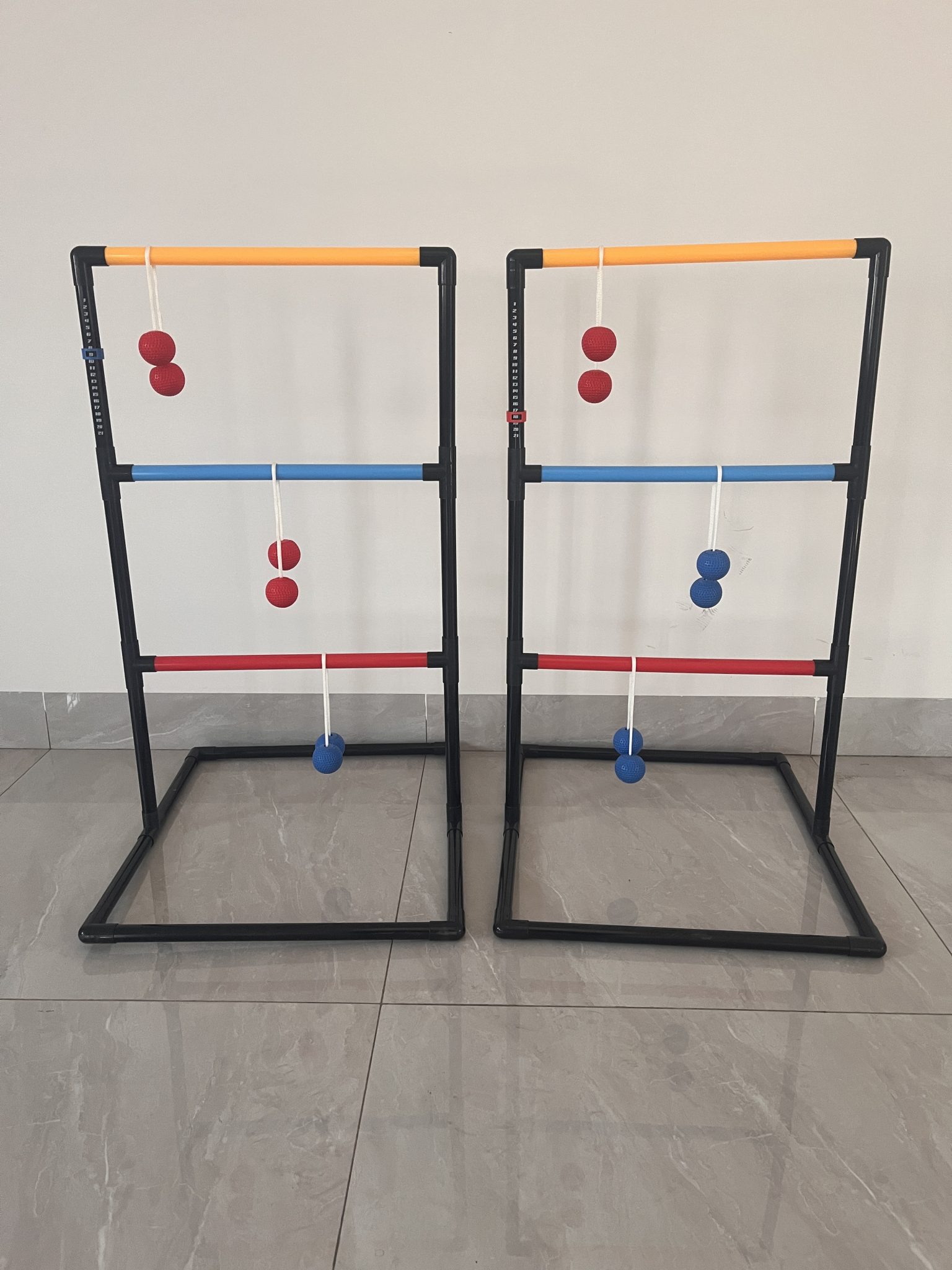 Premium Ladder Toss Game Set with 6 weighted Bolos & 2 Ladders ...