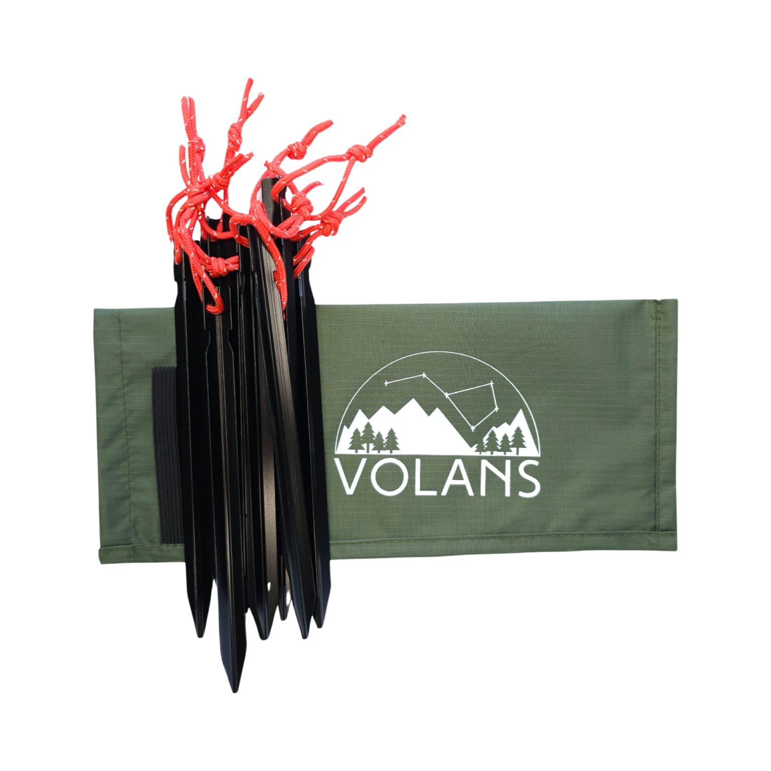 Black Aluminium Y-Shaped Tent Stakes with pull cord