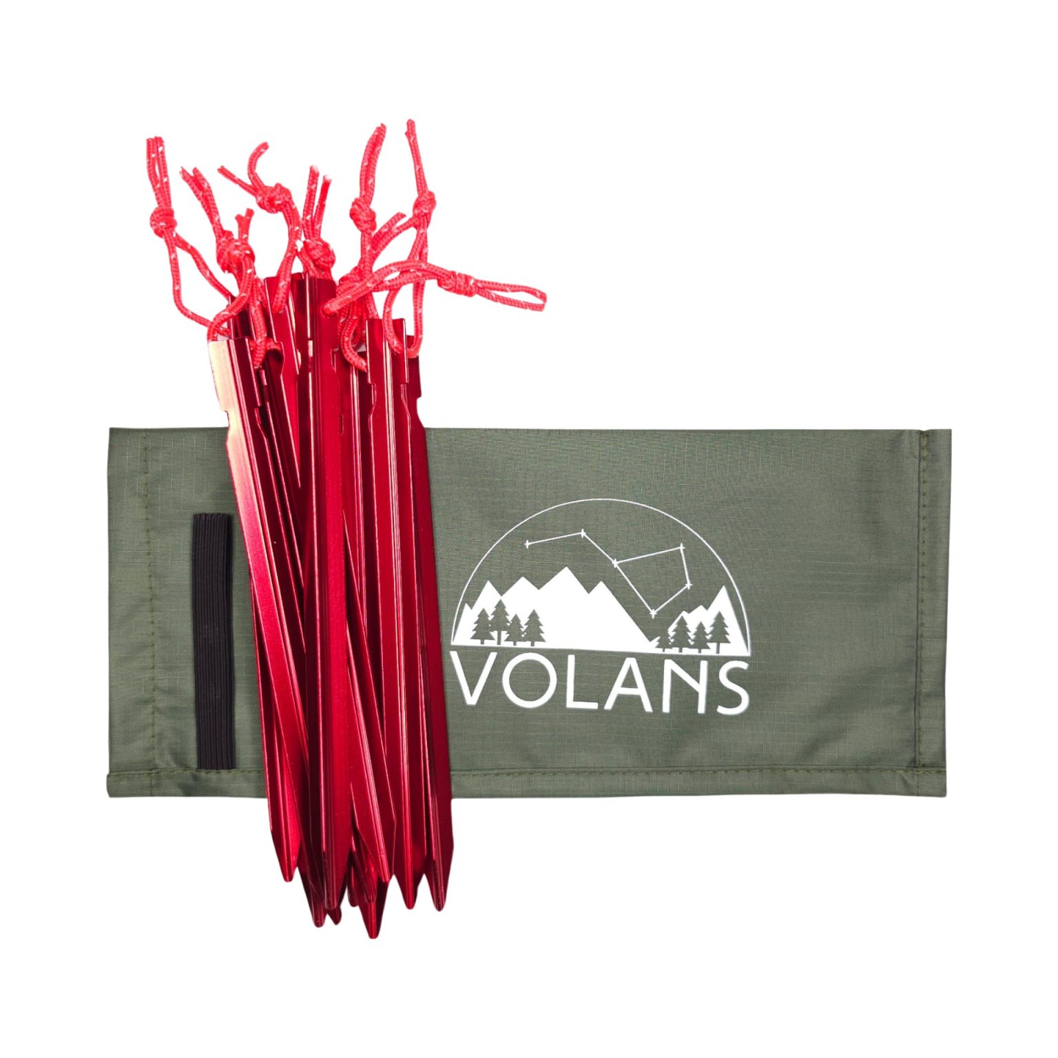 Red Aluminium Y-Shaped Tent Stakes with pull cord