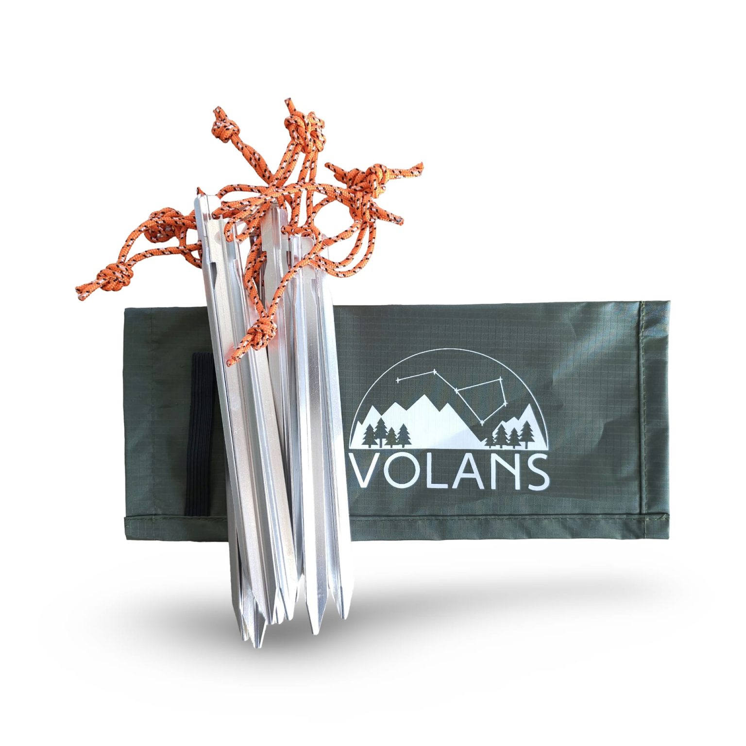 Silver Aluminium Y-Shaped Tent Stakes with pull cord