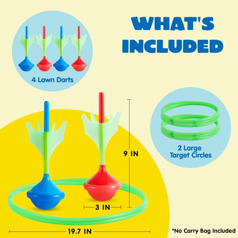 Lawn Darts Game Set for Kids and Adults - Glow in The Dark Outdoor ...