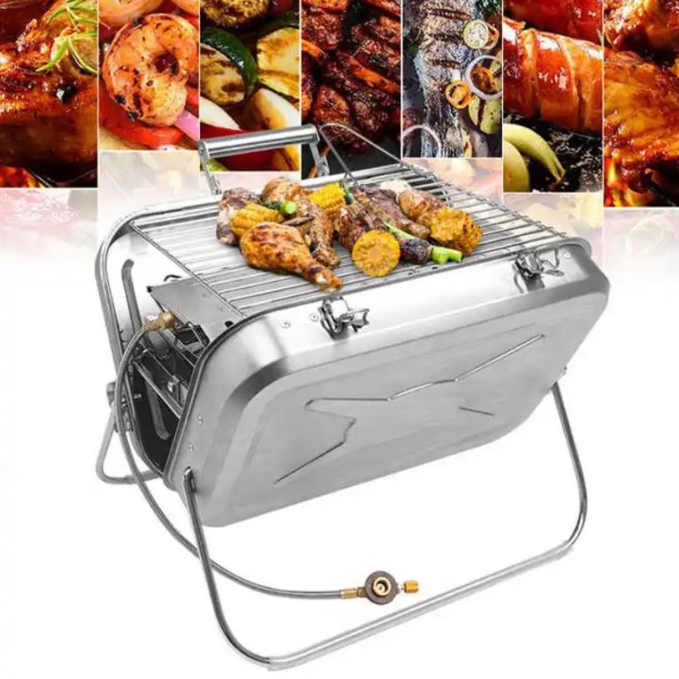Portable Gas Grill - Folding Tabletop BBQ Stove with Heat Control - VOLANS